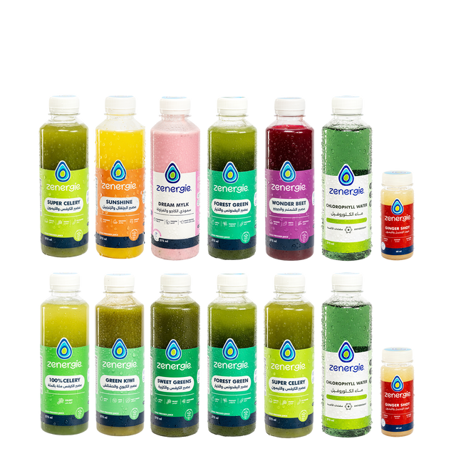 1 Day Green Detox program + 1 Salad, juice detox by Zenergie